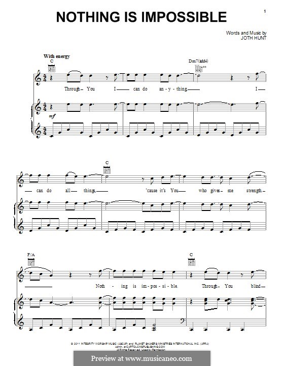 Nothing is Impossible (Planetshakers) von J. Hunt - Noten auf MusicaNeo