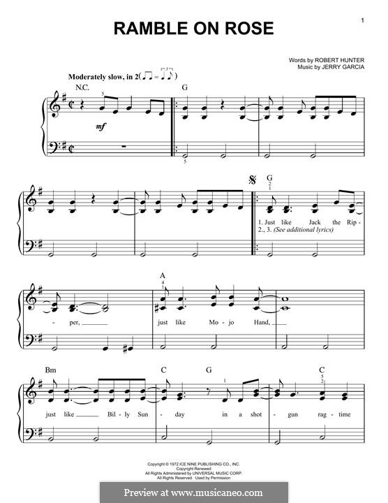 Ramble on Rose (Grateful Dead) von J. Garcia, R. Hunter auf MusicaNeo