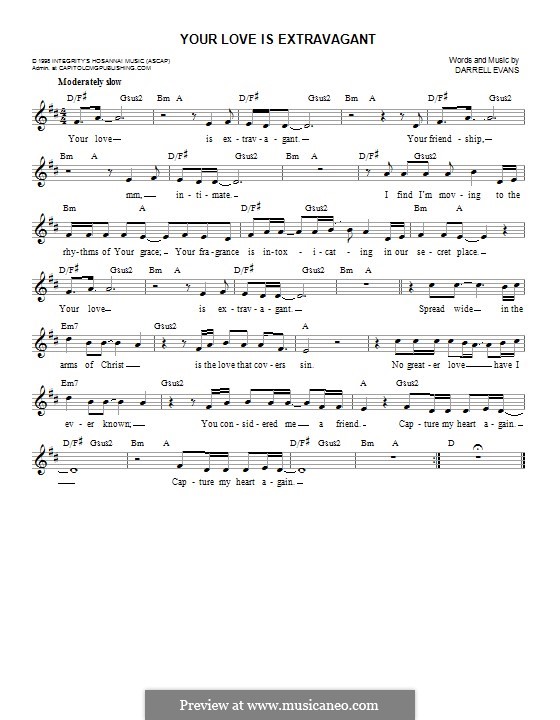 Your Love Is Extravagant von D. Evans - Noten auf MusicaNeo