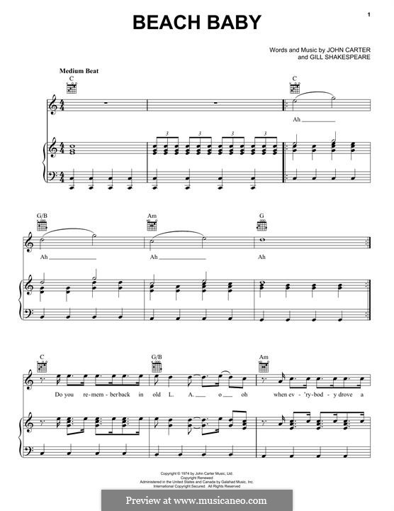 Beach Baby (The First Class) von J. Carter, G. Shakespeare auf MusicaNeo