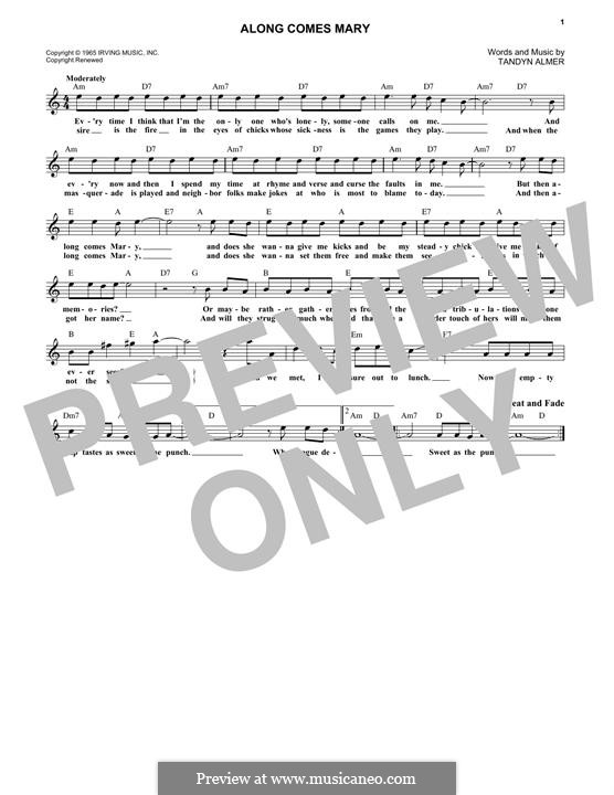Along Comes Mary (The Association) von T. Almer - Noten auf MusicaNeo
