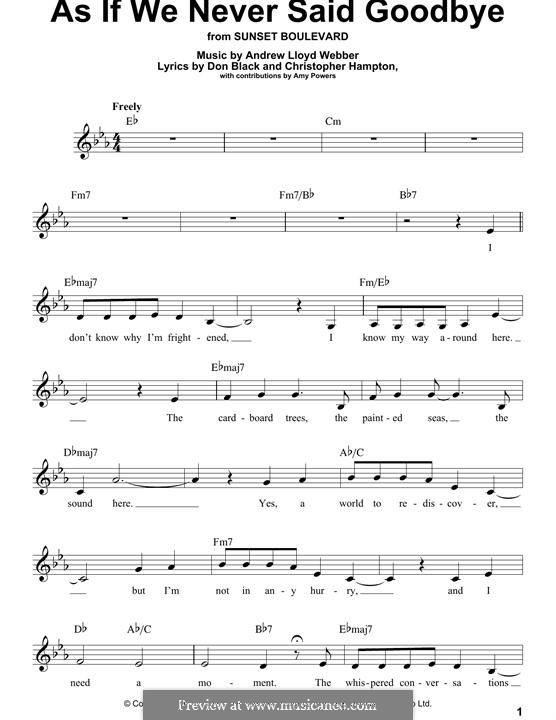 As if We Never Said Goodbye (Sunset Boulevard) von A.L. Webber auf MusicaNeo