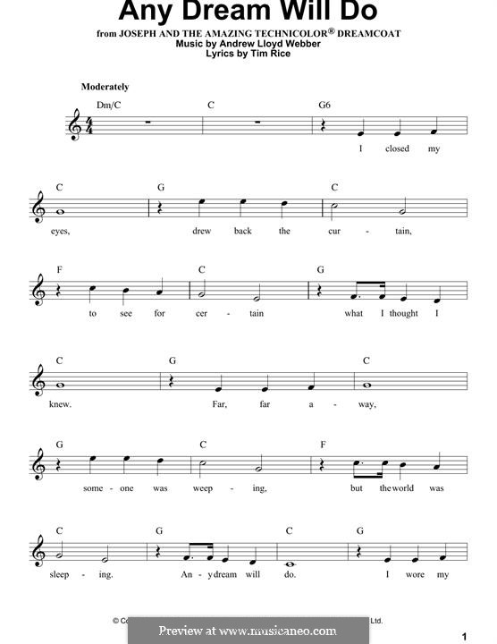Any Dream Will Do (Joseph and The Amazing Technicolor Dreamcoat) von A ...