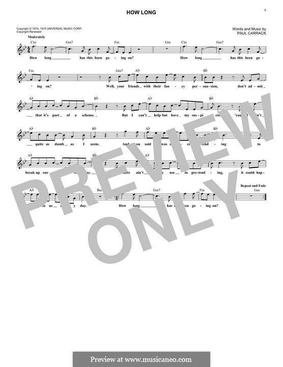 How Long (Ace) von P. Carrack - Noten auf MusicaNeo