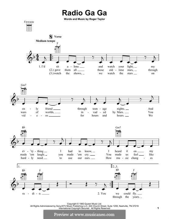 Radio Ga Ga (Queen) von R. Taylor - Noten auf MusicaNeo