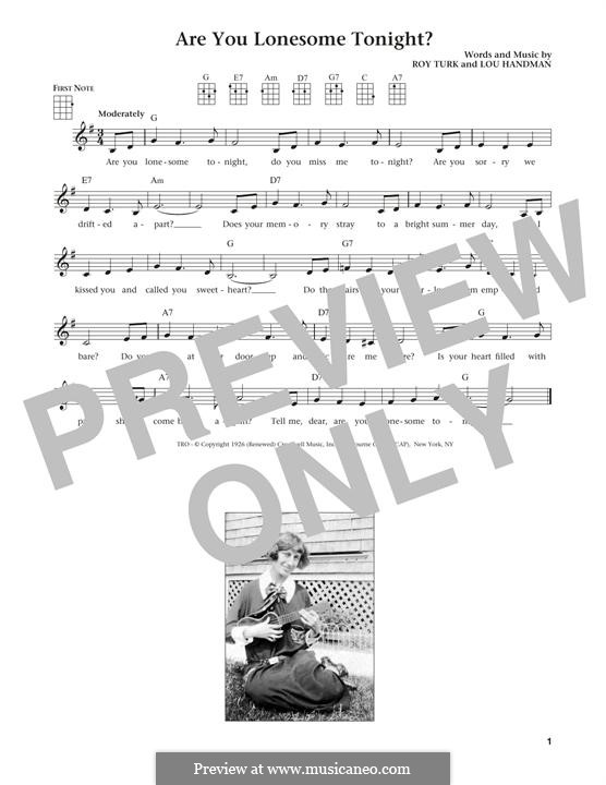 Are You Lonesome Tonight? (Elvis Presley) von L. Handman, R. Turk auf ...