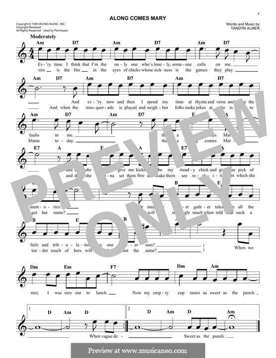 Along Comes Mary (The Association) von T. Almer - Noten auf MusicaNeo