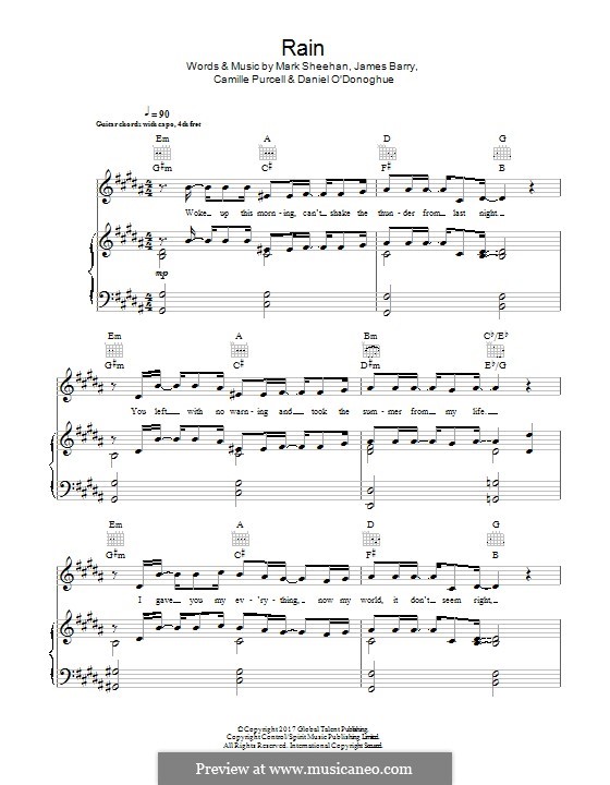 Rain (The Script) von D. O'Donoghue, M. Sheehan, J. Barry, C. Purcell auf MusicaNeo