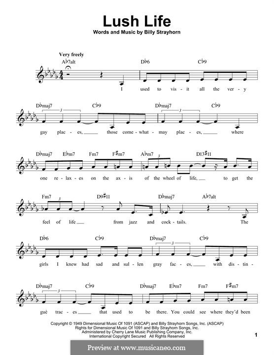 Lush Life von B. Strayhorn - Noten auf MusicaNeo