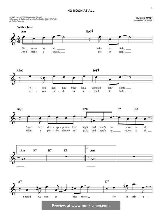 No Moon At All von R. Evans - Noten auf MusicaNeo