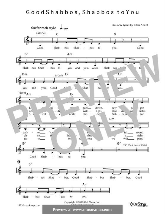 Good Shabbos von E. Allard - Noten auf MusicaNeo