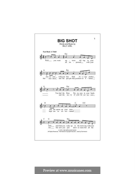 Big Shot von B. Joel - Noten auf MusicaNeo