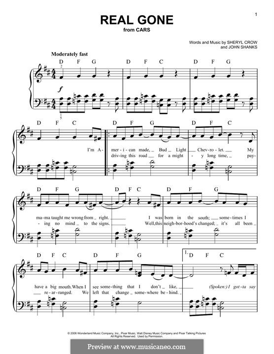 Real Gone (Sheryl Crow) von J.M. Shanks - Noten auf MusicaNeo