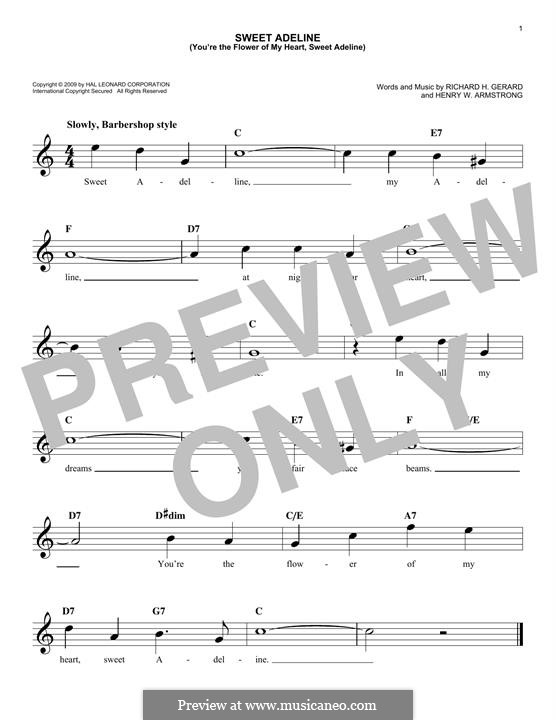 Sweet Adeline (You're the Flower of My Heart, Sweet Adeline) von H.W ...