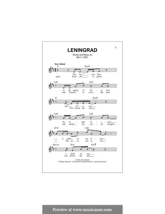 Leningrad von B. Joel - Noten auf MusicaNeo