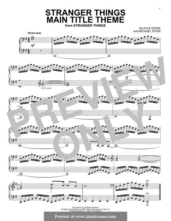 Stranger Things Main Title Theme von K. Dixon, M. Stein auf MusicaNeo
