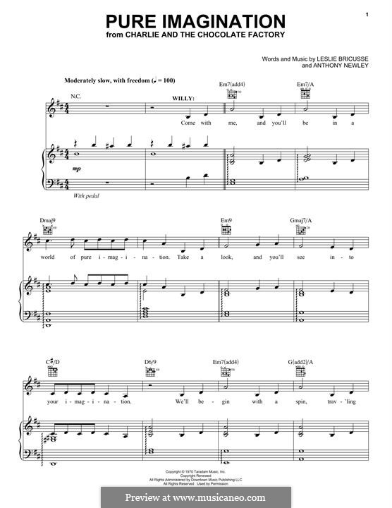 Pure Imagination (from Willy Wonka and The Chocolate Factory) von A. Newley, L. Bricusse auf ...