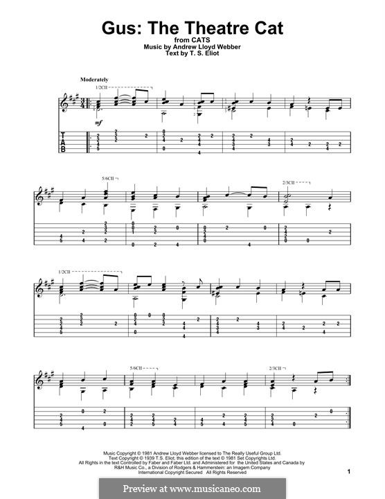 Gus: The Theatre Cat (from Cats) von A.L. Webber - Noten auf MusicaNeo