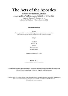The Acts of the Apostles, an oratorio for baritone, chorus ...
