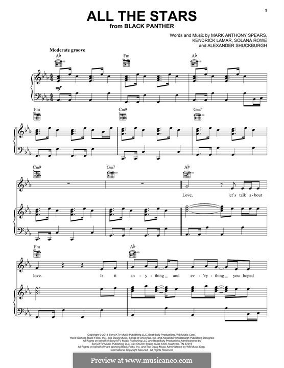 All The Stars (Kendrick Lamar and SZA) von A. Shuckburgh, K. Lamar, S ...