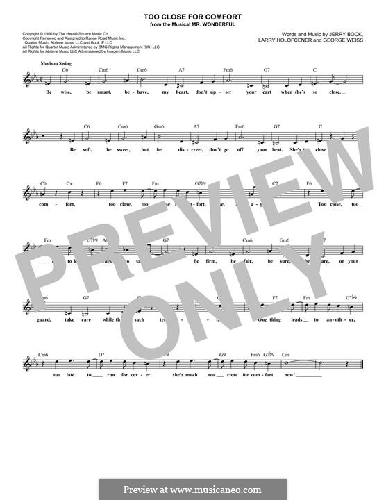 Too Close for Comfort von G.D. Weiss, J. Bock, L. Holofcener auf MusicaNeo