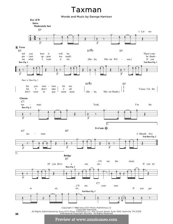 Taxman (The Beatles) von G. Harrison - Noten auf MusicaNeo