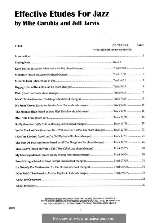 Effective Etudes for Jazz von M. Carubia, J. Jarvis - Noten auf MusicaNeo