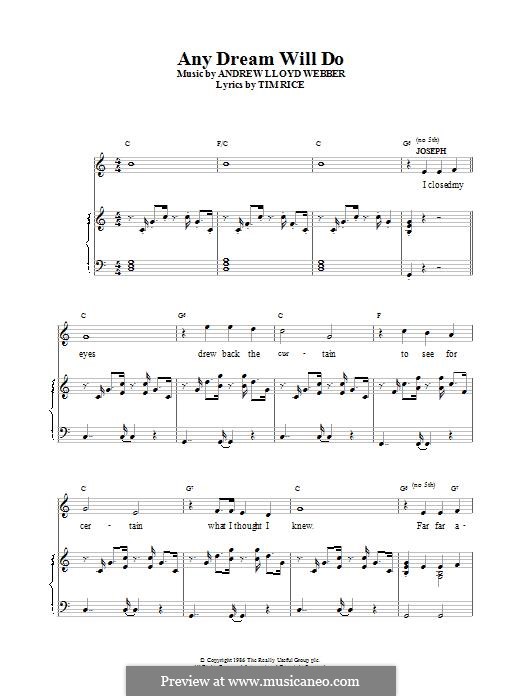 Any Dream Will Do (Joseph and The Amazing Technicolor Dreamcoat) von A ...