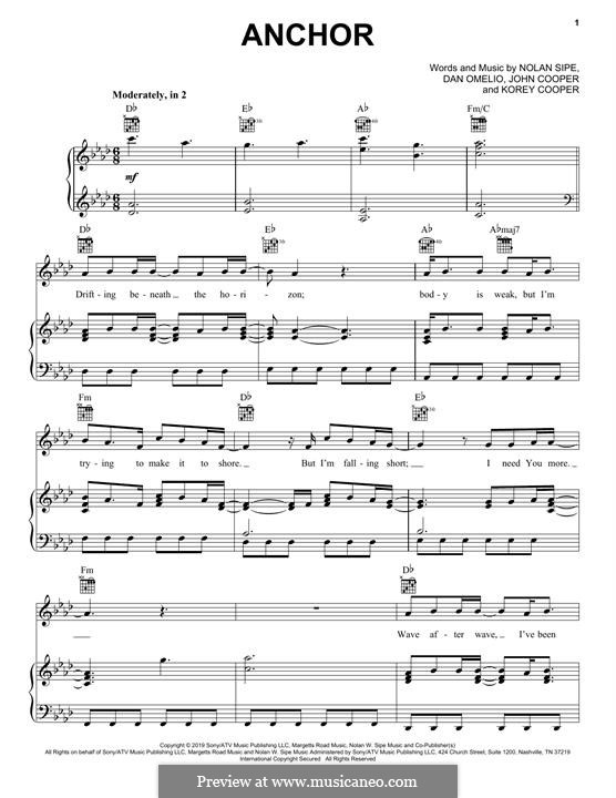 Anchor (Skillet) von D. Omelio, J. Cooper, N. Sipe, K. Cooper auf MusicaNeo