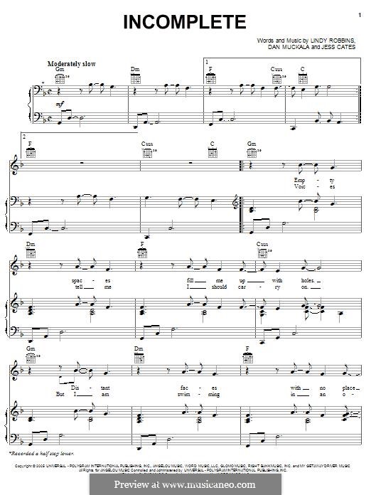 Incomplete (Backstreet Boys) von D. Muckala, J. Cates, L. Robbins auf ...