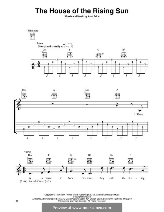 The House of the Rising Sun von A. Price - Noten auf MusicaNeo