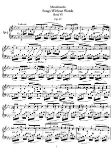 Lieder ohne Worte, Op.67 von F. Mendelssohn-Bartholdy - Noten auf MusicaNeo