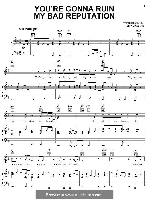 You're Gonna Ruin My Bad Reputation (Ronnie McDowell) von J. Crossan ...