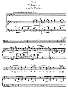 Di provenza il mar (La Traviata) von G. Verdi - Noten auf MusicaNeo
