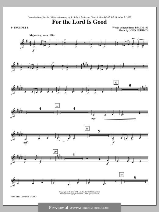 For The Lord Is Good von J. Purifoy - Noten auf MusicaNeo