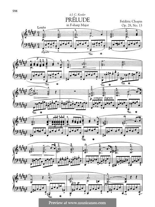 Nr.13 in Fis-Dur (Präludien, Op.28) von F. Chopin auf MusicaNeo