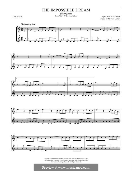 The Impossible Dream (The Quest) von M. Leigh - Noten auf MusicaNeo