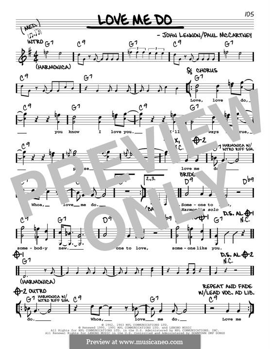 Love Me Do (The Beatles) von J. Lennon, P. McCartney - Noten auf MusicaNeo