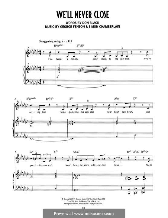 We'll Never Close (from Mrs Henderson Presents) von G. Fenton, S ...