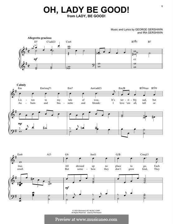 Oh, Lady, Be Good von G. Gershwin - Noten auf MusicaNeo