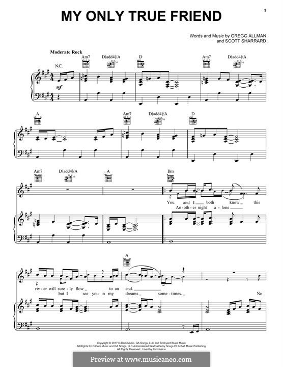 My Only True Friend von G. Allman - Noten auf MusicaNeo