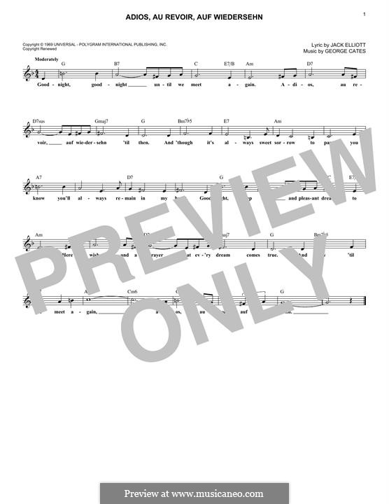 Adios, Au Revoir, Auf Wiedersehn (Lawrence Welk) von G. Cates auf MusicaNeo