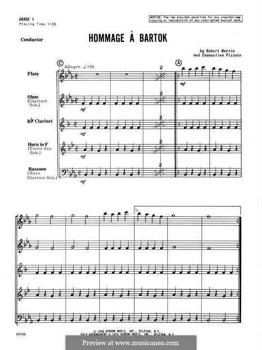 Hommage a Bartok von R. Martin, E. Pizzuto - Noten auf MusicaNeo