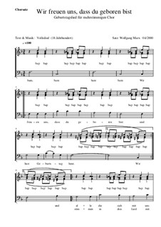 Wir freuen uns, dass Du geboren bist von folklore - Noten auf MusicaNeo