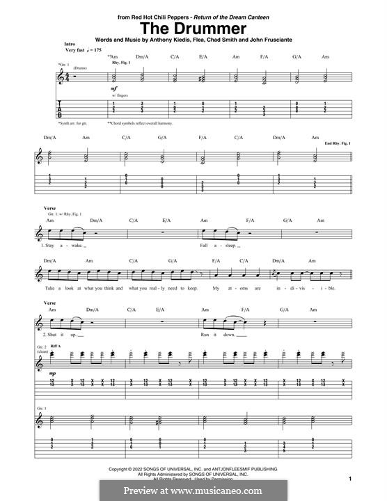 The Drummer (Red Hot Chili Peppers) von Flea, A. Kiedis, C. Smith, J ...