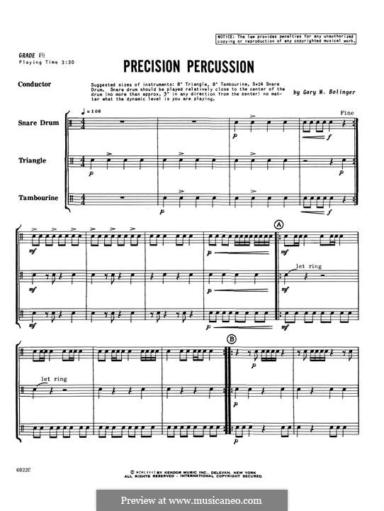 Precision Percussion von G.M. Bolinger - Noten auf MusicaNeo