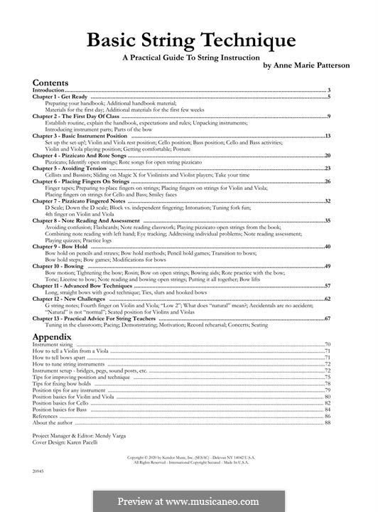 Basic String Technique (A Practical Guide To String Instruction) von A.M. Patterson auf MusicaNeo