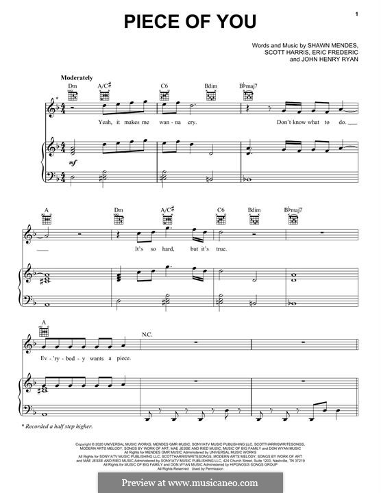 Piece Of You (Shawn Mendes) von S. Harris - Noten auf MusicaNeo