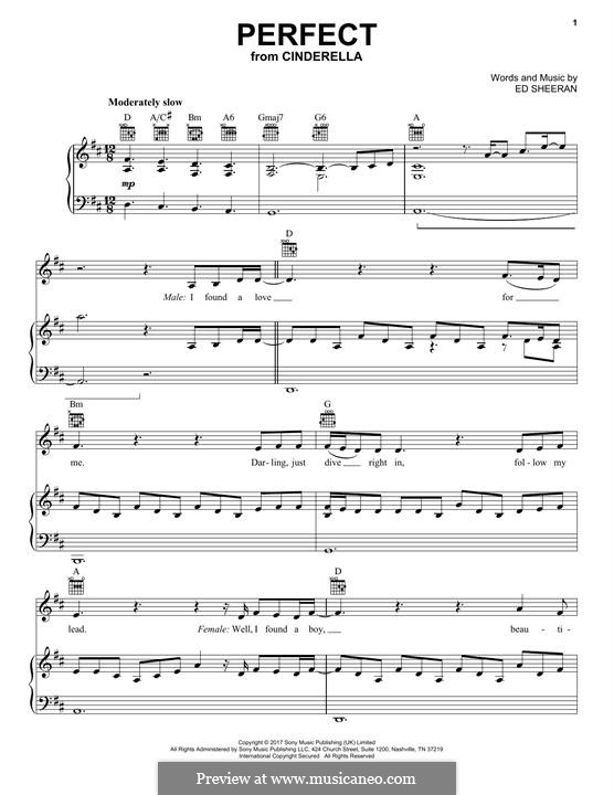 Vocal version (Perfect) von E. Sheeran - Noten auf MusicaNeo