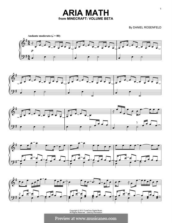 Aria Math (from Minecraft) (C418) von D. Rosenfeld - Noten auf MusicaNeo